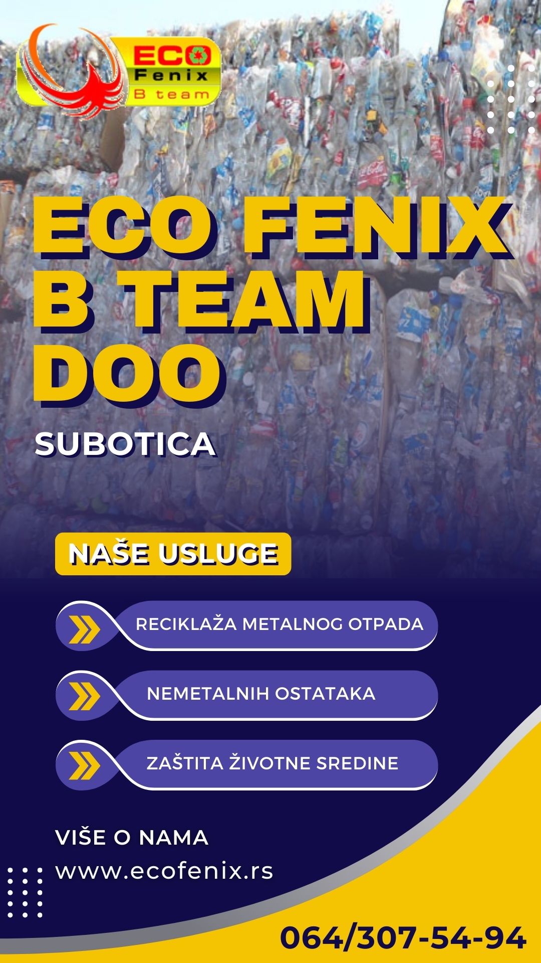 Reciklaža metalnih i nemetalnih ostataka i otpada Eco Fenix B Team doo ...